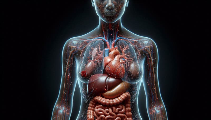Human Body Internal Anatomy Visualization Stock Illustration ...