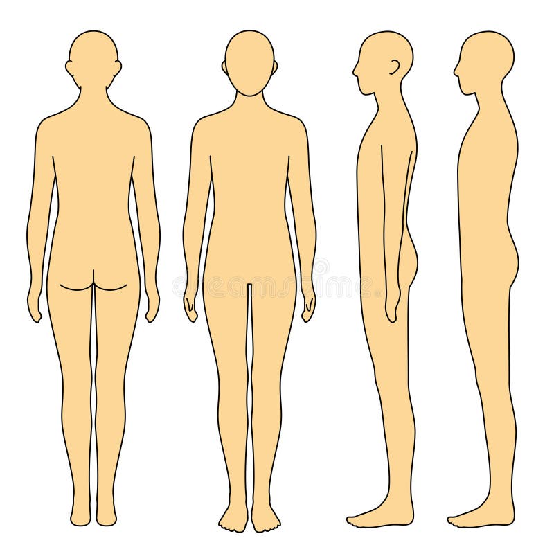 Female Human Body Outline Clipart
