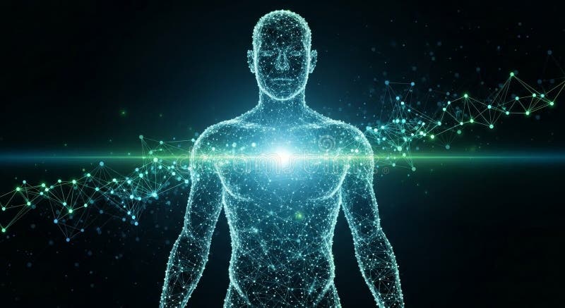 Human Body Network Connection Digital Technology Futuristic Abstract ...
