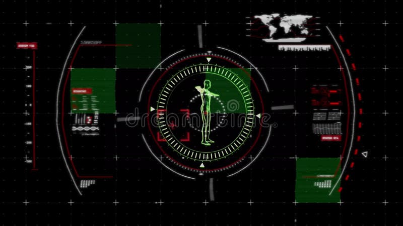 Revolving 3d Human Diagram with Moving Text and Data Stock Video ...