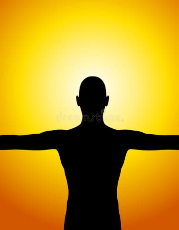 Human Body Silhouette Sunset Stock Illustration - Illustration of ...