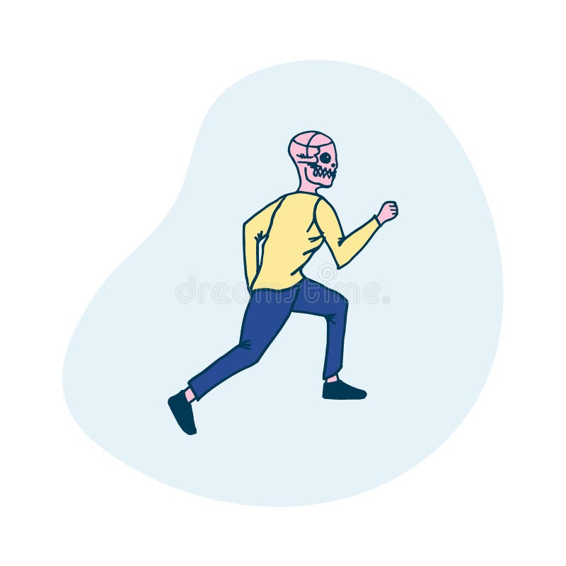 Human Body Skeleton in Running Pose Hand Drawn Vector Stock Vector ...