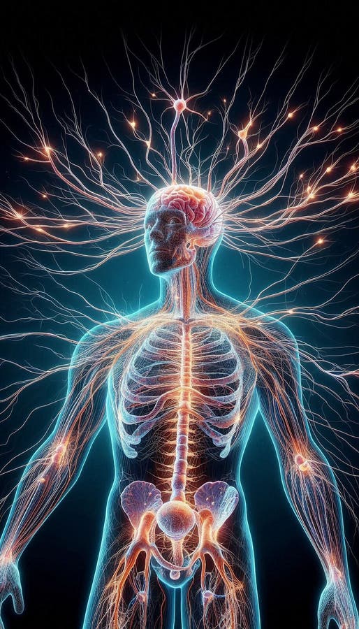 Human Body System with Neural Connections Visualization Stock ...