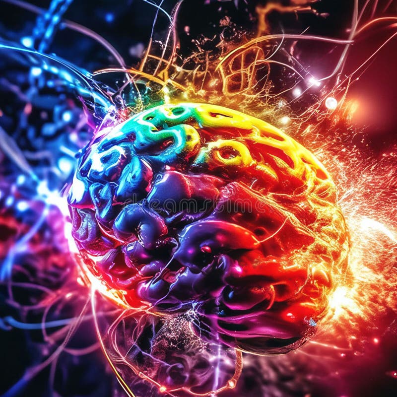 Human Brain on Abstract Background. Stock Illustration - Illustration ...