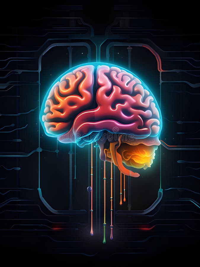 Human Brain with Abstract Lines. Illustration Stock Illustration ...