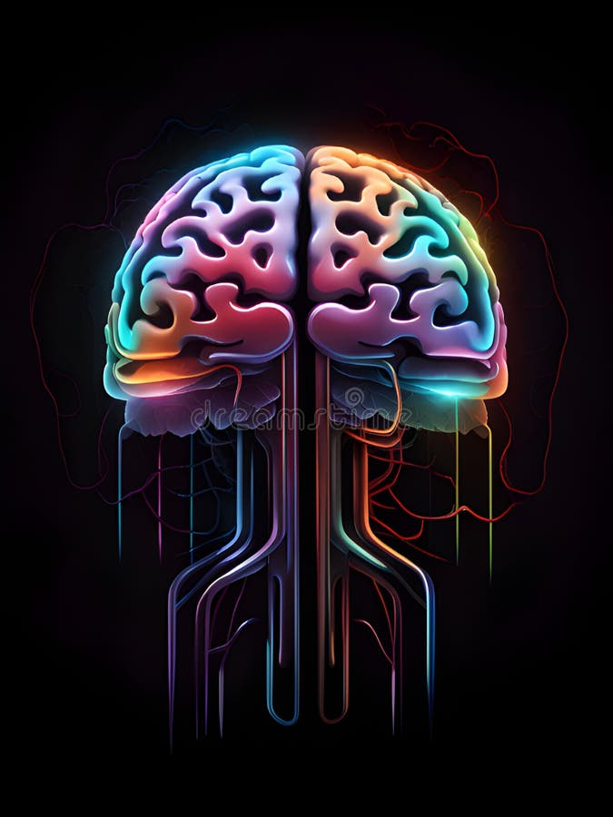 Human Brain with Abstract Lines. Illustration Stock Illustration ...
