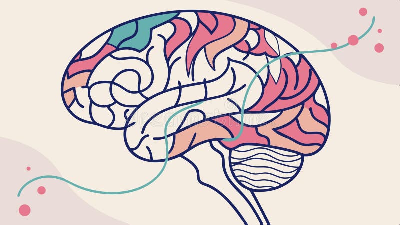 Human Brain Abstract Lines, Intelligence and Mind Concept Art. Vector ...