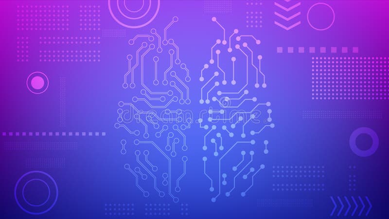 Human Brain. Abstract Technology Background Stock Vector - Illustration ...