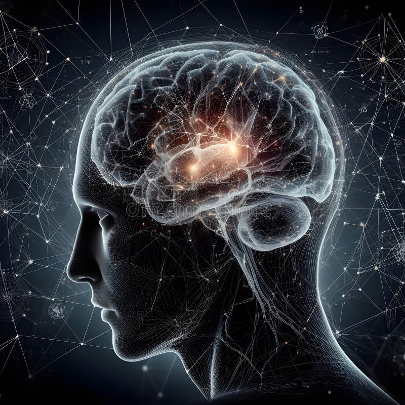 Human Brain Activity with Plexus Lines.. External Cerebral Connections ...