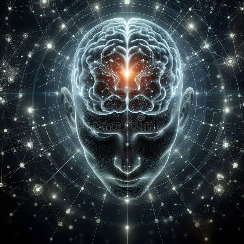 Human Brain Activity with Plexus Lines.. External Cerebral Connections ...