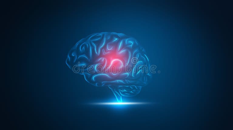 Human Brain Activity with Plexus Lines Stock Illustration ...