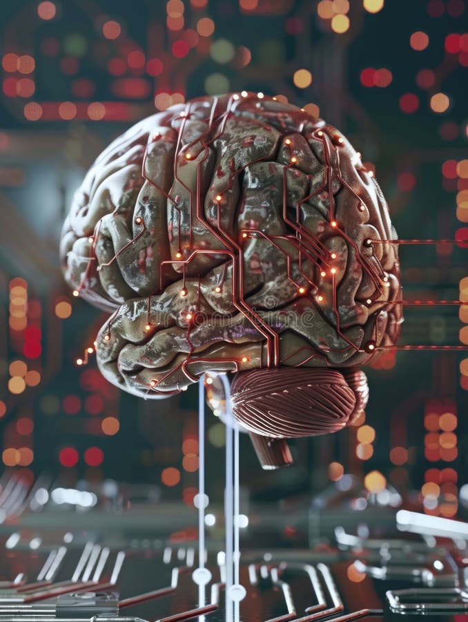 High-Tech Brain on Display stock image. Image of interface - 364175031