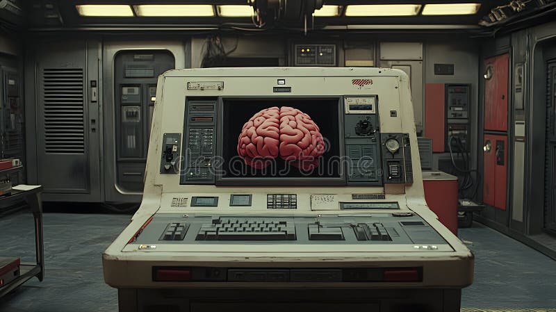 AI Brainwave Console stock illustration. Illustration of computer ...