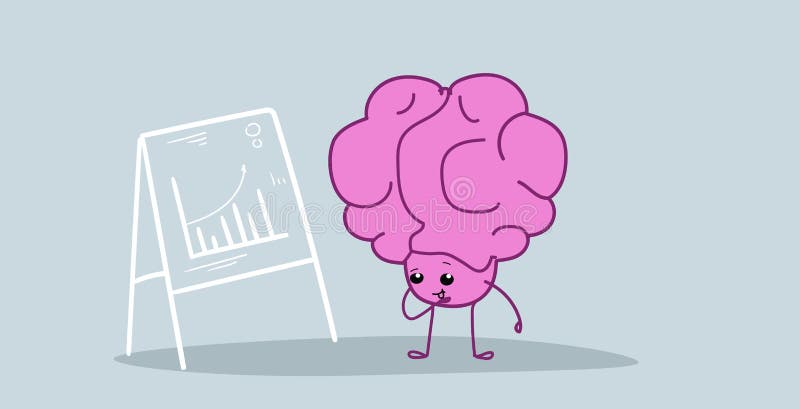 Human Brain Analyzing Financial Graph on Flip Chart Presenting ...