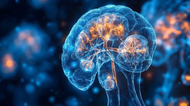 AI-Generated Brain Visualization Stock Illustration - Illustration of ...