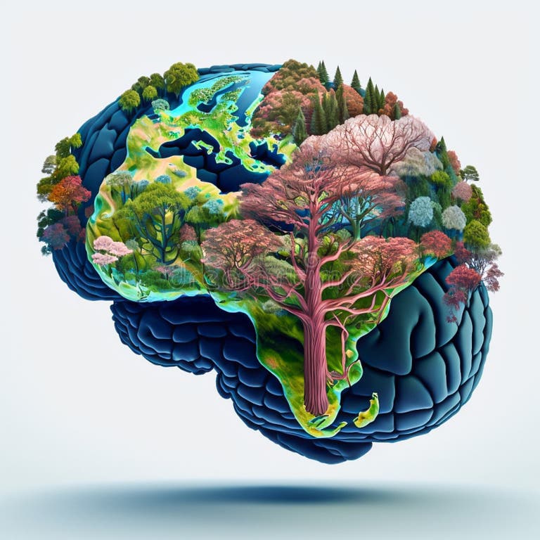 Human Brain Anatomy Ornate with Trees and Branches Stock Illustration ... Human Brain Anatomy Ornate with Trees and Branches Stock Illustration ...