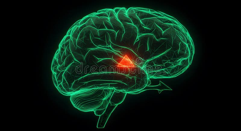 Human Brain Anatomy Visualization Neural Network Highlighted Area ...