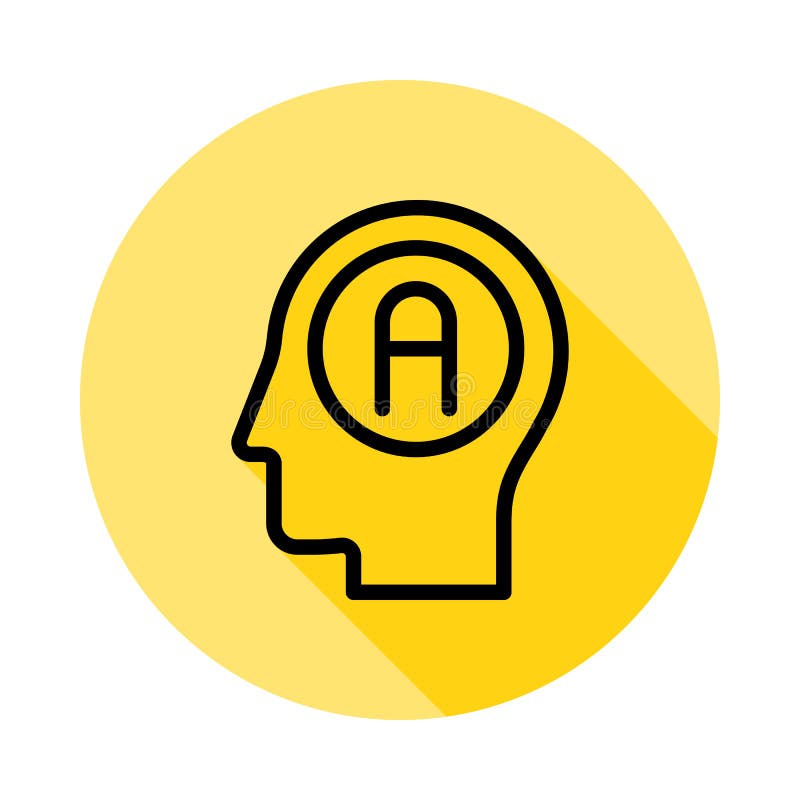 Human, Brain, Answer, Education Icon Long Shadow Stock Illustration ...