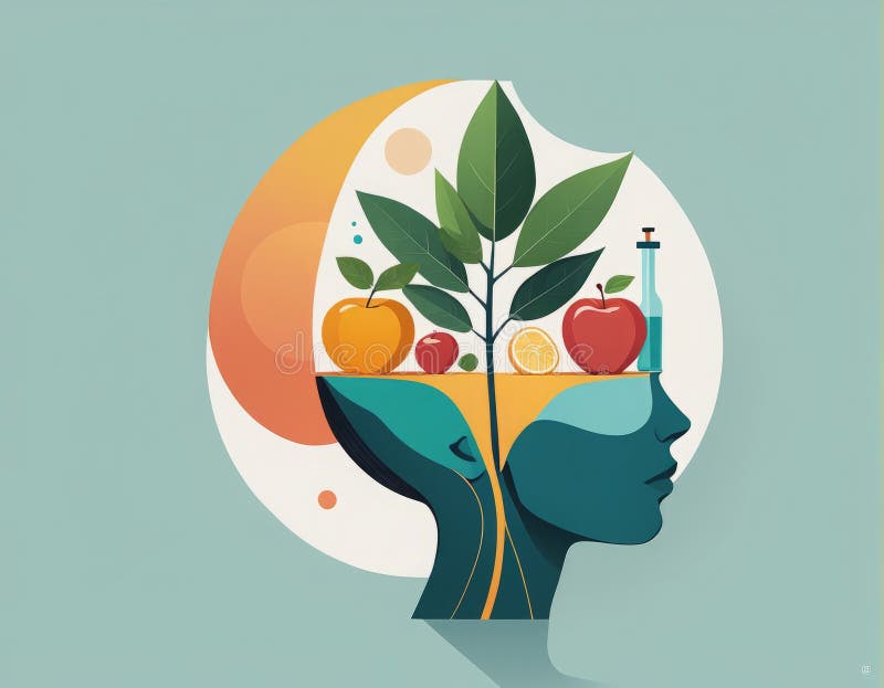 Human Brain with Apple and Brain Inside Human Brain with Apple and ...