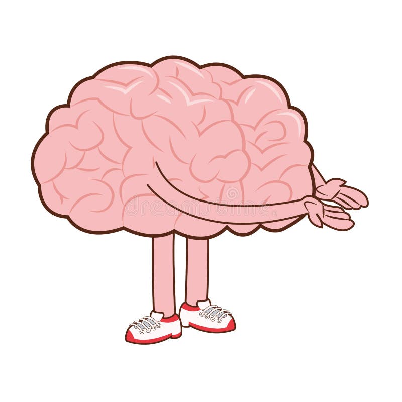 Human Brain with Arms and Legs Icon Stock Illustration - Illustration ...
