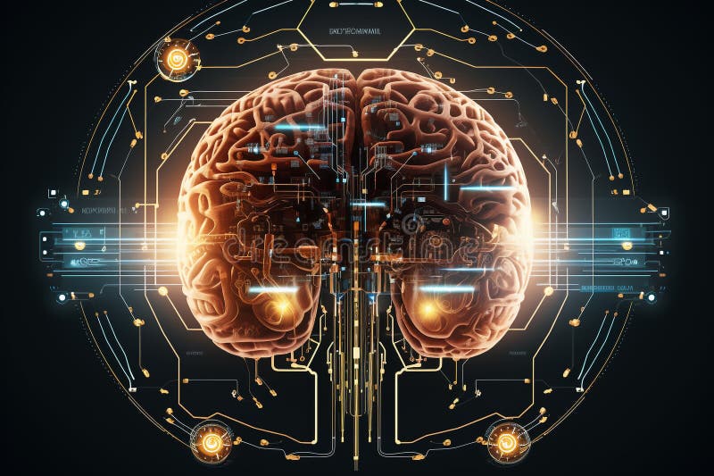 Human Brain and Artificial Intelligence Concept, Big Data Processing ...