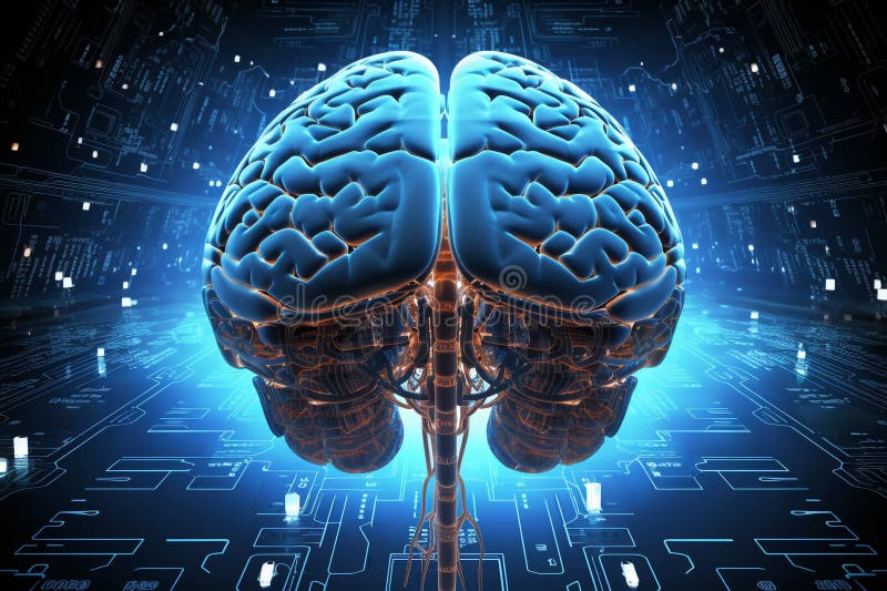 Human Brain and Artificial Intelligence Concept, Big Data Processing ...