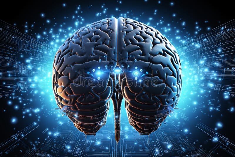 Human Brain and Artificial Intelligence Concept, Big Data Processing ...