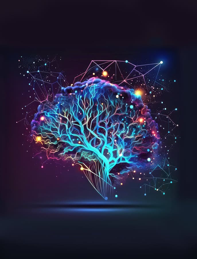 A Digital Human Brain with Glowing Neural Connections. Perfect for ...