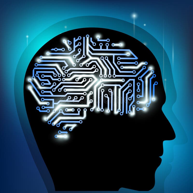 Human Brain As a Computer Chip Stock Vector - Illustration of evolution ...