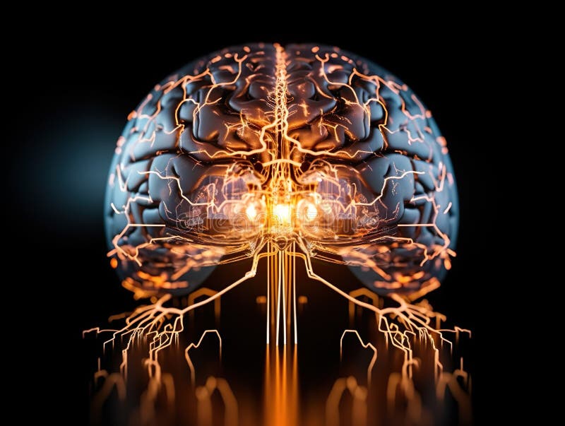 Human Brain As a Computer Microchip. AI Based Computer Microchip ...