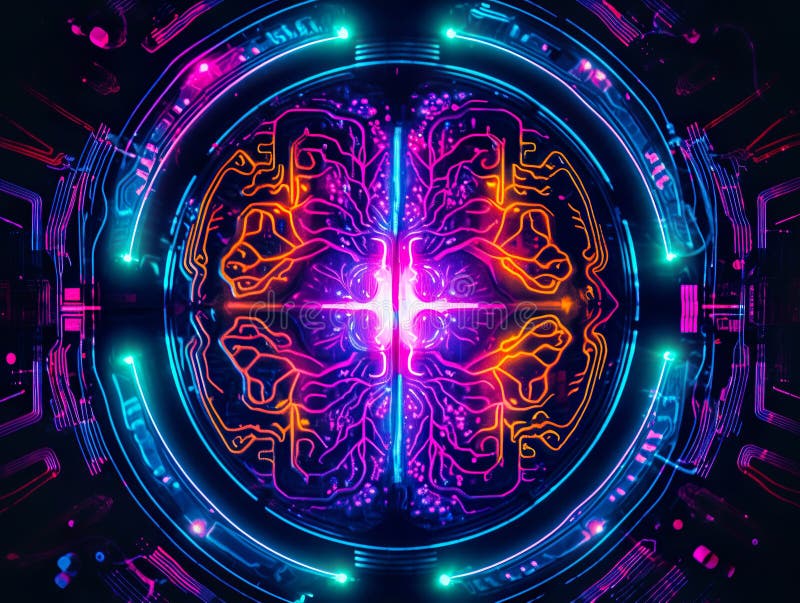 Human Brain As a Computer Microchip. AI Based Computer Microchip ...