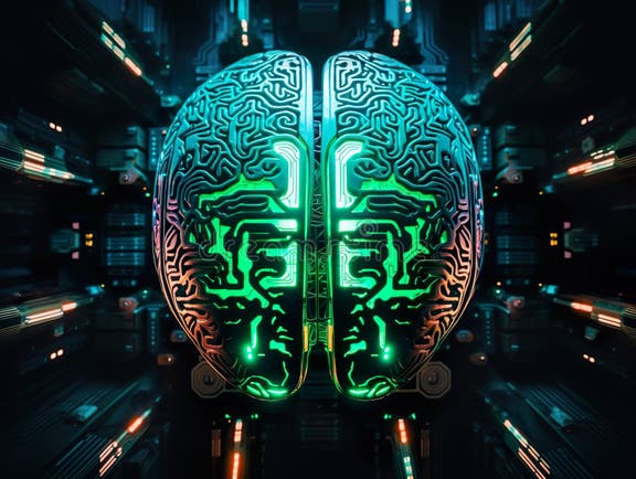 Human Brain As a Computer Microchip. AI Based Computer Microchip ...