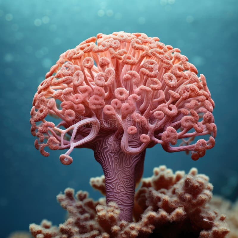 Human Brain as a Coral stock illustration. Illustration of neuron ...