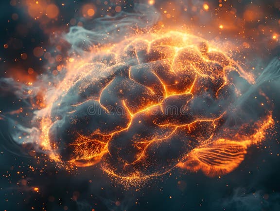Human Brain Background, Concept with Brain Exploding Ideas. Mind Blown ...