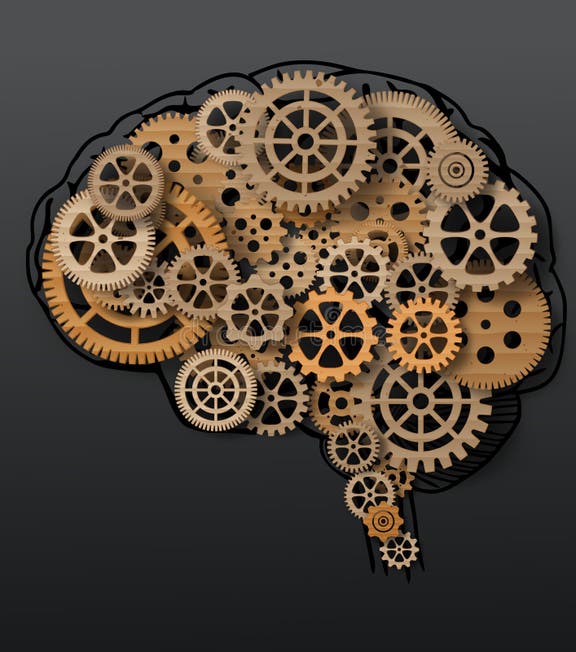 Human Brain Build Out of Cogs and Gears Stock Vector - Illustration of ...
