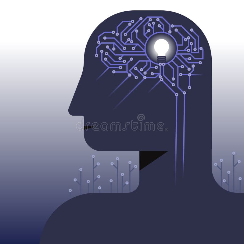 Neural Networks Illuminating a Bulb Inside a Human Brain Stock ...