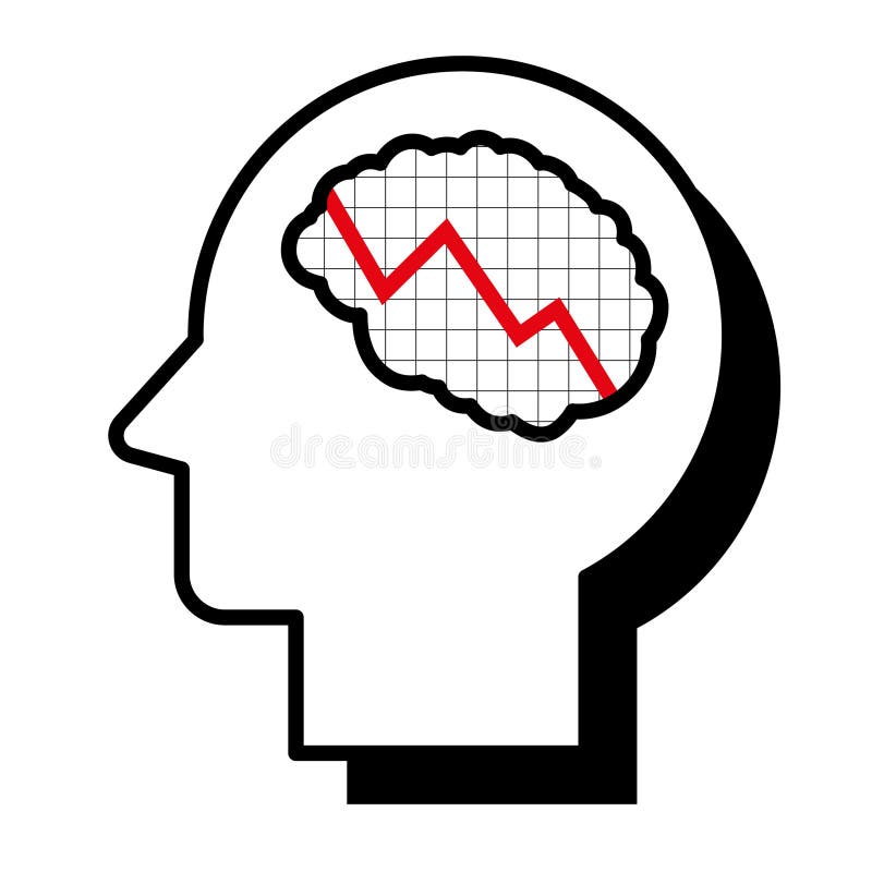 Human Brain with Business Graph in Face Profile. Head Profile with ...