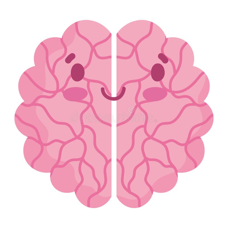 Human Brain Cartoon Comic Isolated Icon Style Stock Vector ...