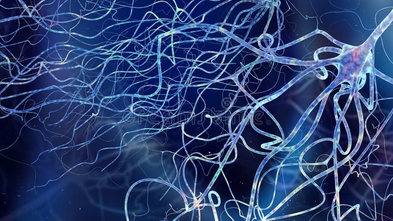 Human Brain Cell Neuron Close Up in Abstract Space Stock Illustration ...