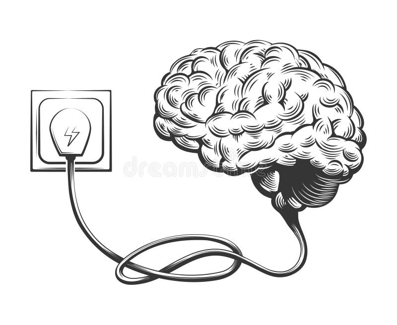 Human brain charge stock vector. Illustration of electricity - 361973565