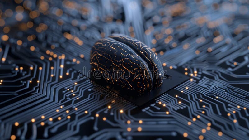 Human Brain with Circuit Board of Artificial Intelligence, Abstract Ai ... Human Brain with Circuit Board of Artificial Intelligence, Abstract Ai ...