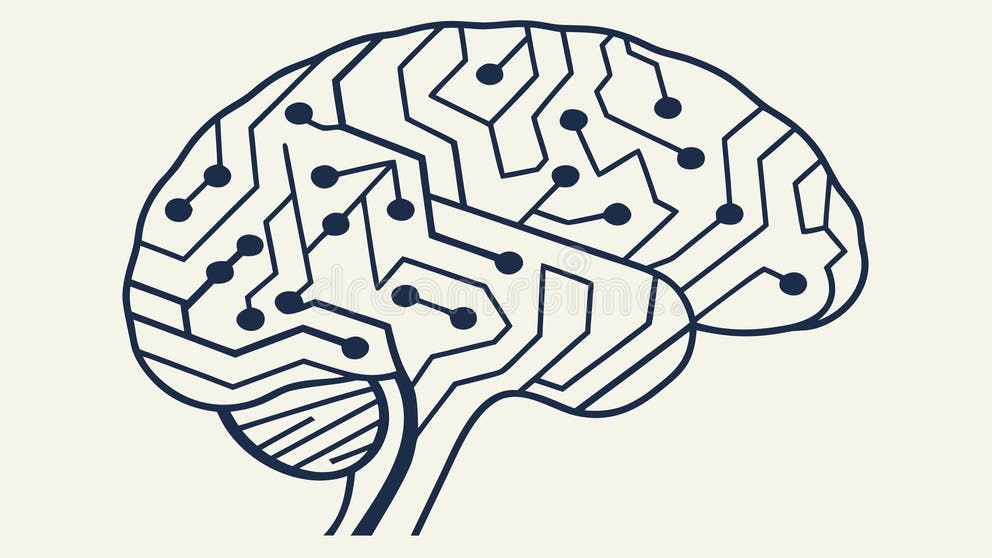 Human Brain with Circuit Board Pattern, Symbolizing AI and Intellect ...