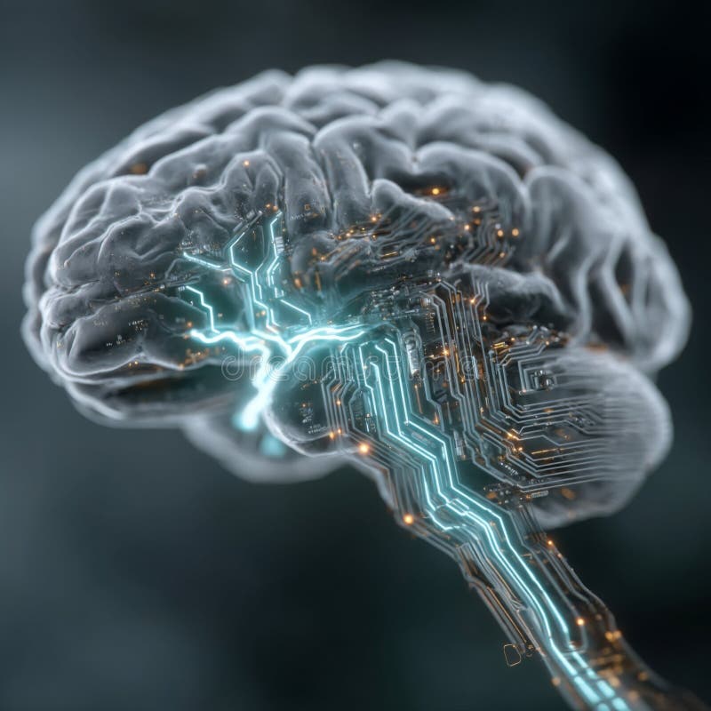 Human Brain Circuitry: Glowing Neural Pathways Stock Illustration - Illustration of concept ...