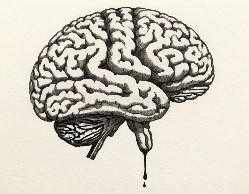 Human brain close up stock illustration. Illustration of neural - 353717492