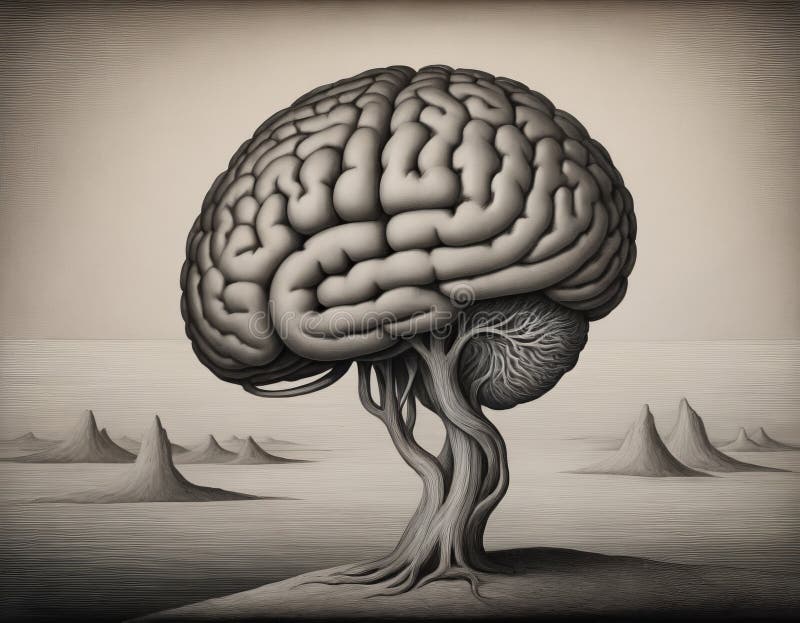 Human brain close up stock illustration. Illustration of artificial ...