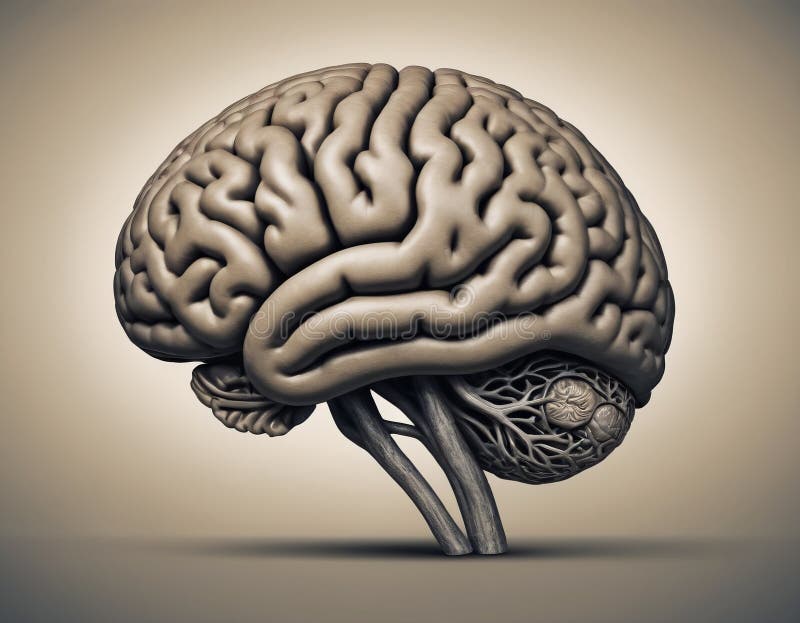 Human brain close up stock illustration. Illustration of health - 353728983