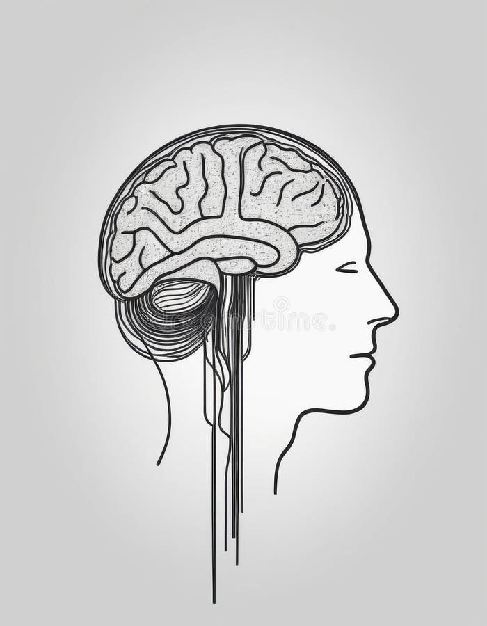 Human brain close up stock illustration. Illustration of technology ...