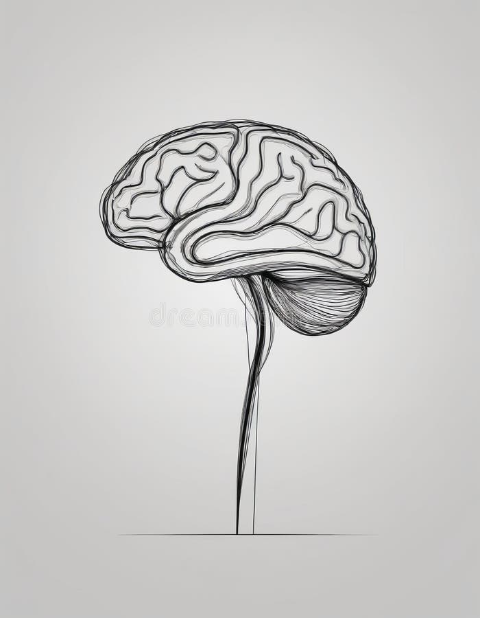 Human brain close up stock illustration. Illustration of technology ...