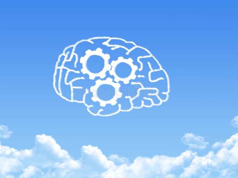Human Brain Concept Cloud Shape Stock Illustration - Illustration of ...