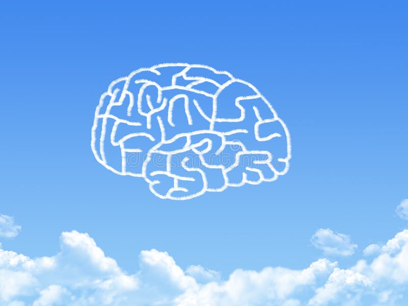 Human Brain Concept Cloud Shape Stock Illustration - Illustration of ...
